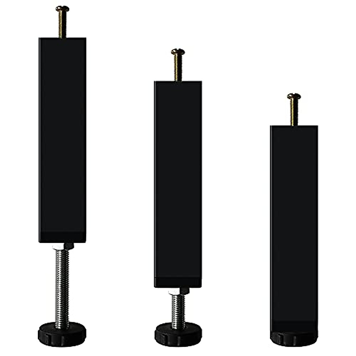 Metal Furniture Support Legs Adjustable Height Heavy Duty Bed Center Frame Slat feet risers for Queen/King Platform Bed Frame Replacement Parts 2PS (5.9" to 8.6")