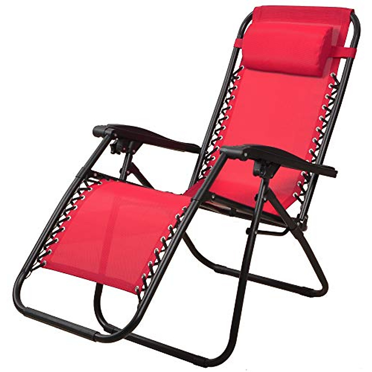Elevon Adjustable Zero Gravity Lounge Chair Recliners for Patio, Burgundy, 1-Pack