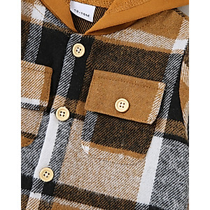 DISAUR Toddler Boy Clothes 12M-5T Plaid Long Sleeve Hoodie Sweatshirt+Letter Print Pants 2PCS Fashion Fall Outfit Sets