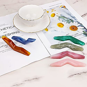 IBEQUEM 6Pcs Book Page Holders, Handmade Thumb Book Holder, Finger Book Holder for Reading, Light Weight Book Opener Tool Bookmark Reading Accessories for Teachers Book Lovers Literary Gifts