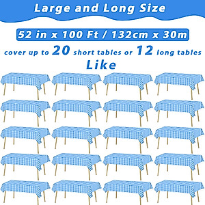 52 in x 100 Ft Oktoberfest Table Roll Party Accessory with Slide Cutter Plastic Table Cloth Roll Oktoberfest Bavarian Blue Diamonds Tablecover for German Themed Party Decorations