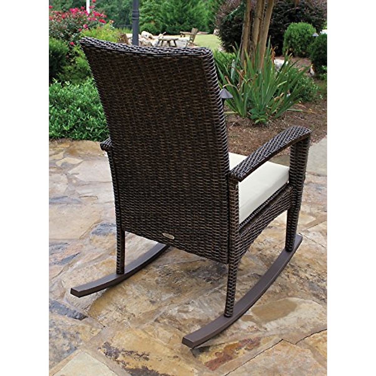 Tortuga Outdoor Bayview Patio Rocking Chair, 35 1/2'' D x 28'' W x 40 1/2'' H, Pecan