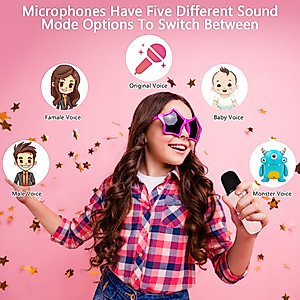 Birthday Gifts for 3, 4, 5, 6, 7, 8, 9, 10, 11, 12 Year Old Toys Girls Boys, Christmas Stocking Stuffers,Karaoke Machine for Kids Teens Adults, Portable Bluetooth Speaker with Wireless Microphone