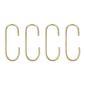 Faotup Aluminium Alloy C-Shape Hooks for Hanging Clothes Heavy Duty Clothes Hooks Closet Accessories Gold(Pack of 4)