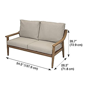 Blue Sky Outdoor Living Genova 4-Piece Aluminum Conversation Set, All-Weather Outdoor Furniture for Patio, Lawn, Garden, or Poolside, Natural/Grey