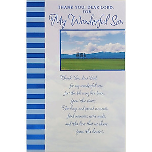 Thank You Dear Lord for My Wonderful Son - Happy Birthday Religious Greeting Card