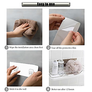 12 PCS Adhesive Shower Hooks for Replacement, Transparent Suction Cup Hooks for Shower No Drilling Shower Caddy Adhesive Replacement for Bathroom and Kitchen