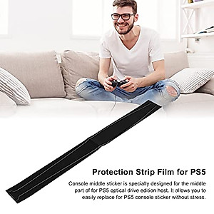 for PS5 Console Middle Skin, Host Middle Strip Sticker Center Part Protection Strip Film for PS5 Optical Drive Edition Host, Durable and Scratch Resistant (Brushed Black)