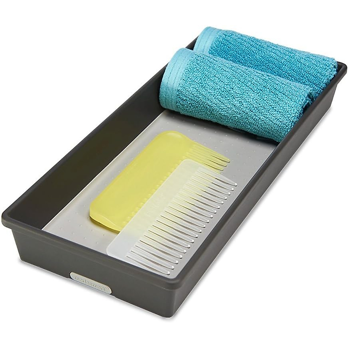 madesmart Classic 15.5" x 6.6" Bin - Granite | CLASSIC COLLECTION | Multi-Purpose Storage Organizer | Soft-grip Lining and Non-slip Rubber Feet BPA-Free, Model Number: 29656