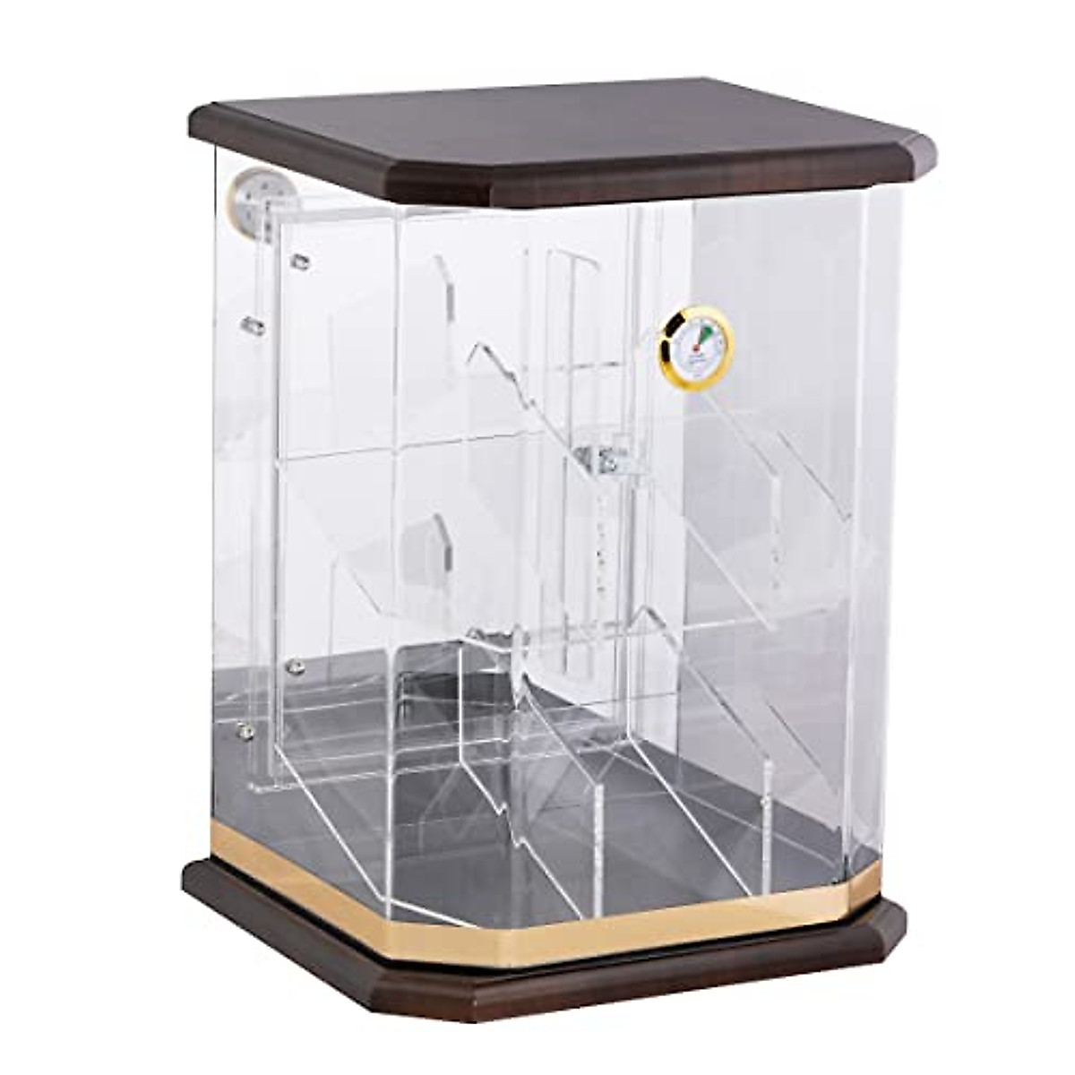 Prestige Import Group - The Franklin Wood & Acrylic Cigar Humidor Table Top Display - Up to 150