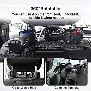 Ajxn 2 in 1 Car Seat Hooks for Purses and Bags with Phone Holder，Automative Headrest Purse Handbag Holder Hangers Organizers,Falling Resistance, Quietness and Universal Fit 2PCS (Red)