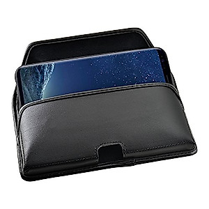 Turtleback Holster Compatible with Samsung Galaxy S10+ Plus S9+ S8+ A30 A20 A50 Black Belt Case Leather Pouch with Executive Belt Clip Horizontal Made in USA