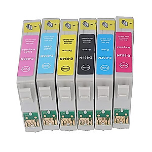 Ink Cartridge BK C M Y LC LM 6 Colors Printing Accessory Part Clear Printing Large Capacity Broad Utility for Photo Paper Document (T0851N/T0852N/T0853N/T0854N/T0855N/T0856N)