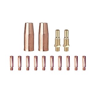 Mig Kit Replacement For Lotos Mig140, Mig175 Welder 2 Gas Nozzles, 2 Diffusers, 10 Contact tips 21-50 (14-PK .030 Kit)