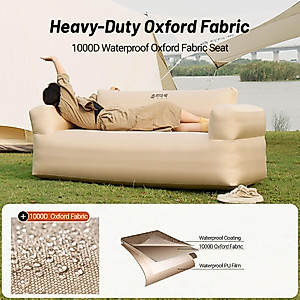 喜马拉雅 Inflatable Couch for Camping Inflatable Sofa with 120V Electric Air Pump -1000D Oxford -3-Layer Design -880lb Weight Capacity Camping Accessories (Double)