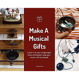 Icstation Recordable Sound Module, Button Control Sound Chip 8M MP3 WAV Music Voice Player Programmable Board with Speaker for DIY Birthday Music Box Greeting Card Father's Day Creative Gift