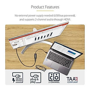 StarTech.com USB 3.0 to HDMI Adapter, USB to HDMI Monitor Converter for Windows, 1080P (No Support for macOS/ChromeOS/Linux)