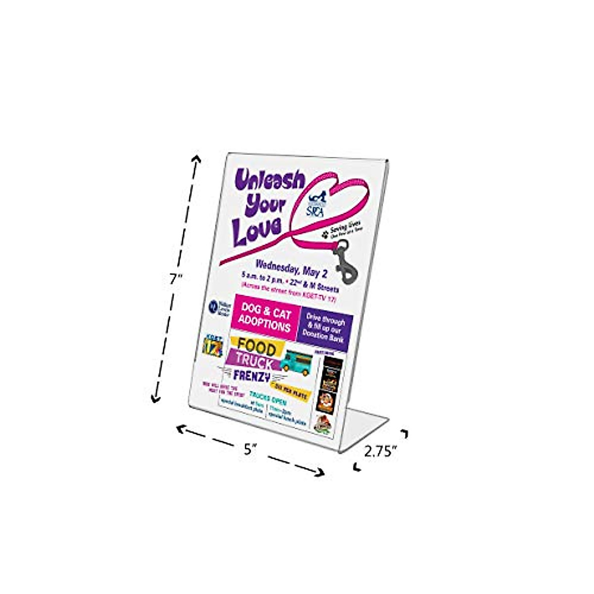 Universal 76850 Clear L-Style Freestanding Frame, 5 X 7 Insert, 3/Pack