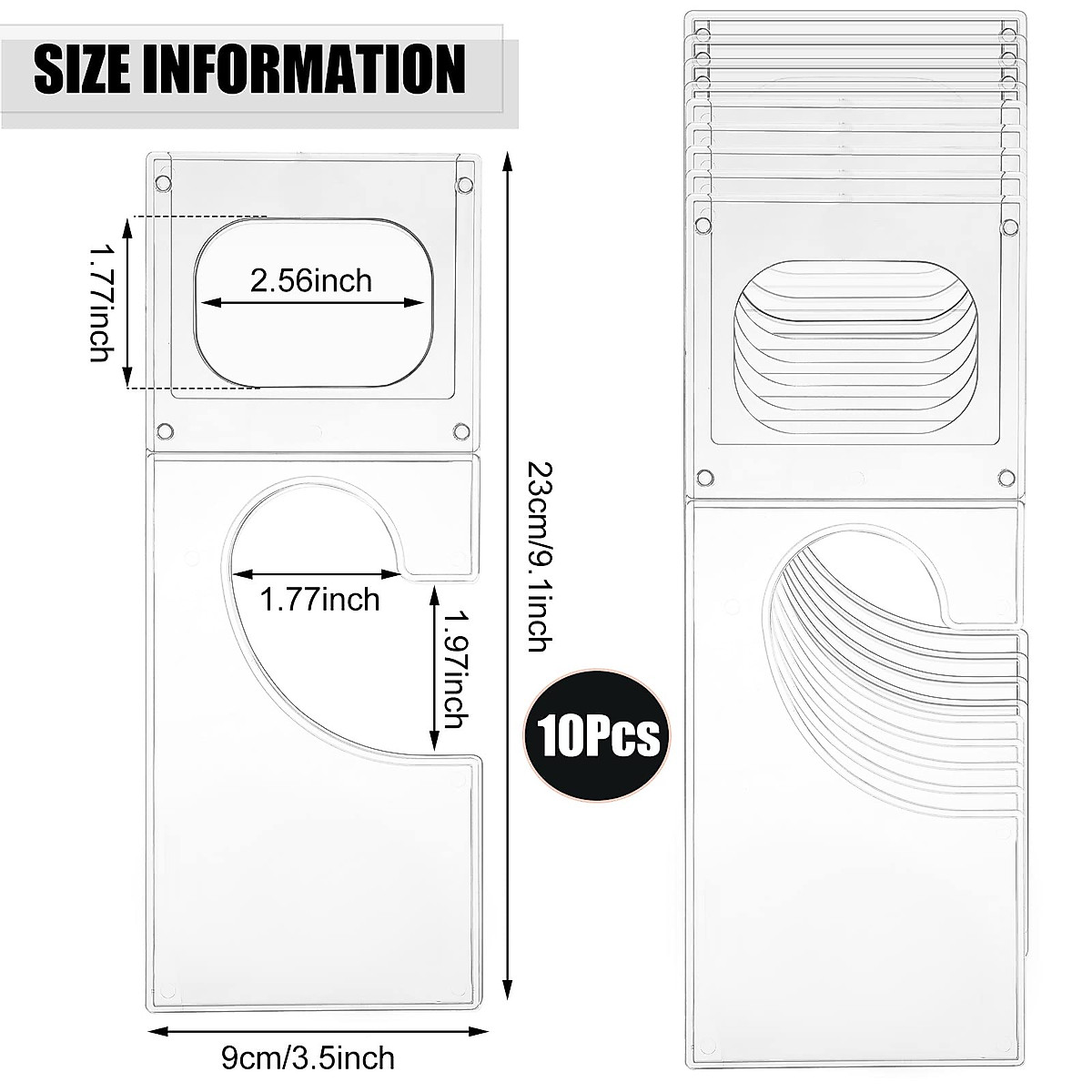 Closet Dividers Plastic Closet Dividers for Hanging Clothes Transparent Rectangle Clothing Rack Size Dividers, Organize Clothes (10 Pack)