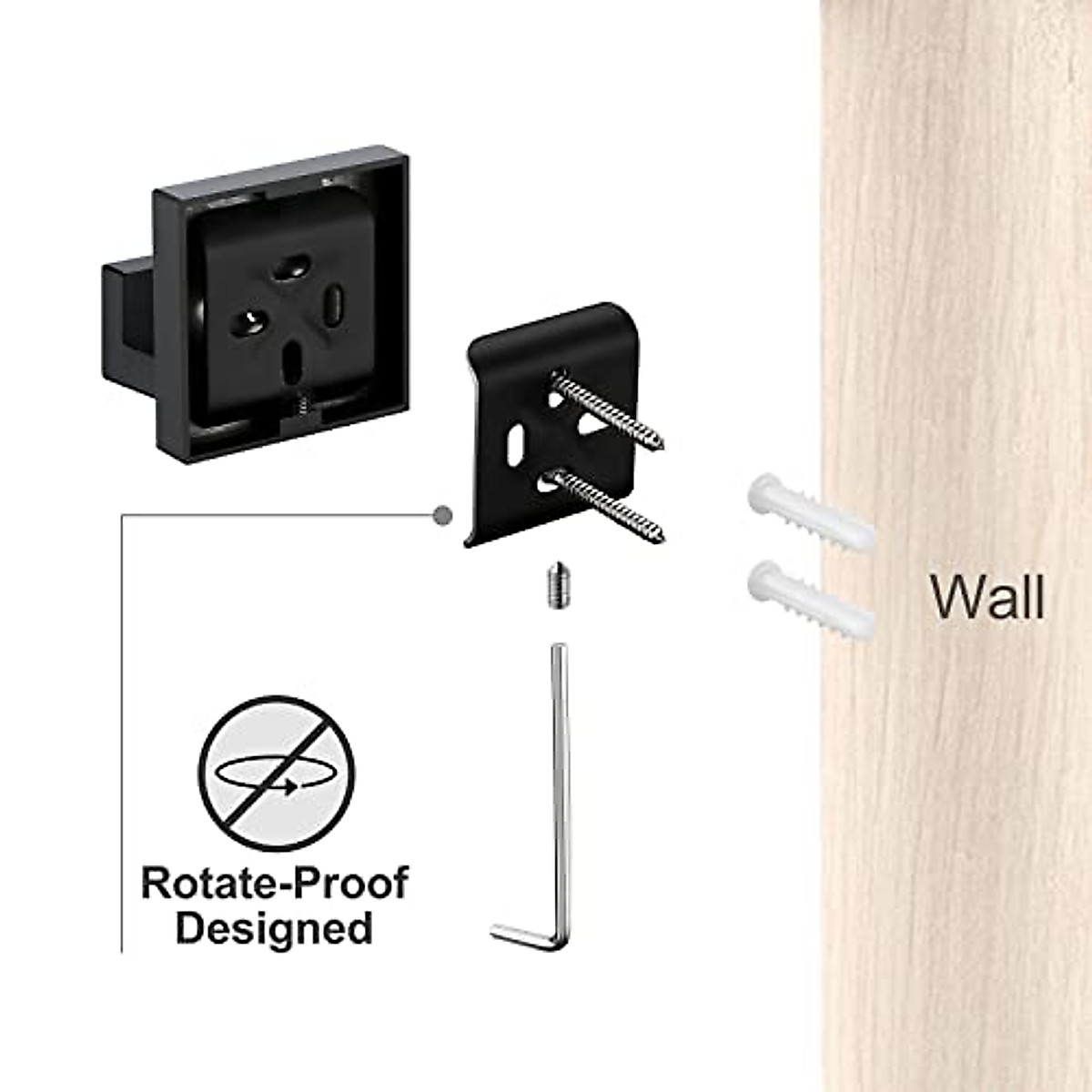 BANOLUX Bath Towel Holder Thicken 24 Inch Single Towel Bar for Bathroom, Bathroom Accessories Heavy Duty Wall Mounted, Matte Black