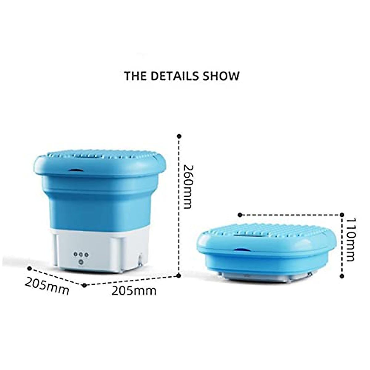 Portable Washing Machine Mini Foldable Washer with Spin Dryer Bucket for Baby Clothes,Underwear,Socks,Towels Perfect for Travel,Apartment,Lightweight & Easy to Carry (Blue), S43L18CGNE9F019EUHK