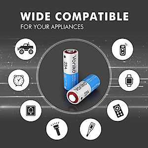 Voniko Alkaline Battery 23A - Ultra 23A Batteries (6-Pack) - Long Lasting 12 Volt A23 Battery for Doorbells and Power Remote