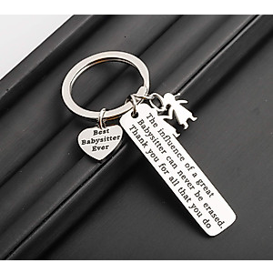 TGBJE Babysitter Gift Thank You For All That You Do Keychain Best Babysitter Ever Gift Appreciation Gift Nanny Gift (Babysitter Keychain)