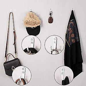 30 Pieces Large Wall Mounted Coat Hook Robe Hooks Cloth Hanger Coat Hanger Coat Hooks Rustic Hooks and 60 Pieces Screws for Bath Kitchen Garage Single Coat Hanger (White)