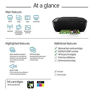 HP DeskJet 3639 Wireless All-in-One Printer, Compatible with Alexa (K4T98A)