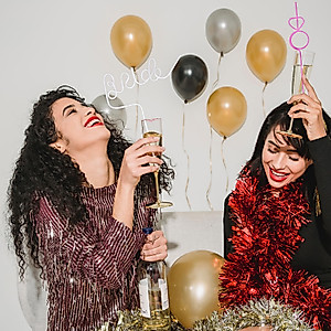 Bachelorette Party Decorations Straws Set 12 Pcs, Vulgbunee Bride Party Supplies,11 Diamond Ring (Pink) and 1 Bride Straw (White)