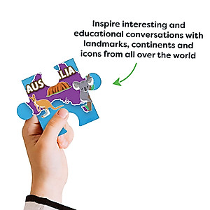 World Map Puzzle for Kids - 75 Piece - World Puzzles with Continents - Childrens Jigsaw Geography Puzzles for Kids Ages 4-8, 5, 6, 7, 8-10 Year Olds - Globe Atlas Puzzle Maps