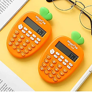 DOITOOL Carrot Shape Electronic Calculator Portable 12- Digit Calculator Office Stationery for Deli Financial Office (Orange) Practical Tool
