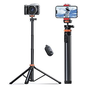 Weilisi Metal Phone Tripod, 67" Tall Tripod for iPhone with 360° Adjustable Stable for iPhone Tripod Stand with Remote, Cell Phone Tripod for Video Recording for All Cellphones