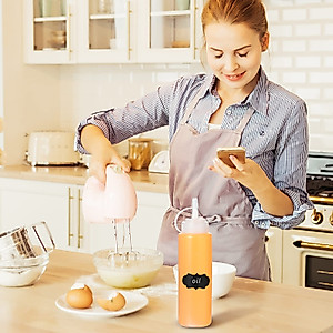 30 Pieces 8 oz Condiment Squeeze Bottles Multipurpose Squirt Bottles Plastic Sauce Bottles Empty Condiment Containers with Cap Oil Dressing Ketchup Dispenser with 40 Chalkboard Labels, Chalk Marker