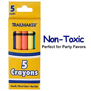 Trail maker Wholesale Bright Wax Coloring Crayons in Bulk 24 Pack, 5 Per Box in Assorted Bundle Art Sets (24 Pack)