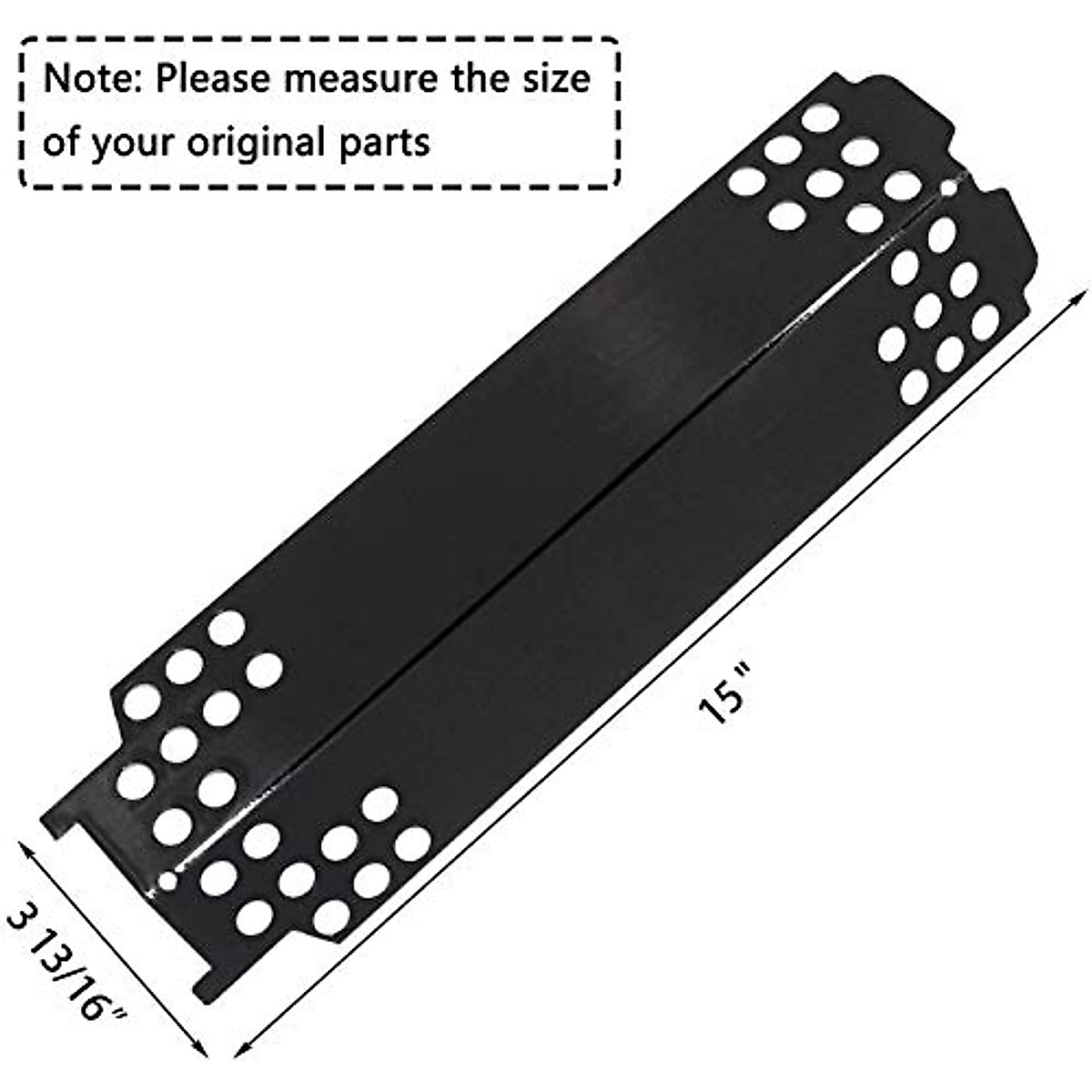 Criditpid BBQ-Element Grill Heat Plate Shield Replacement Parts for CharBroil 463436215, 463436213, 467300115, Porcelain Steel Burner Cover for CharBroil G432-0096-W1. (4 Pack)