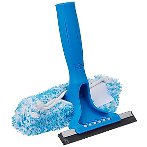 Unger Professional 6" Window Cleaning Tool: 2-in-1 Microfiber Scrubber and Squeegee