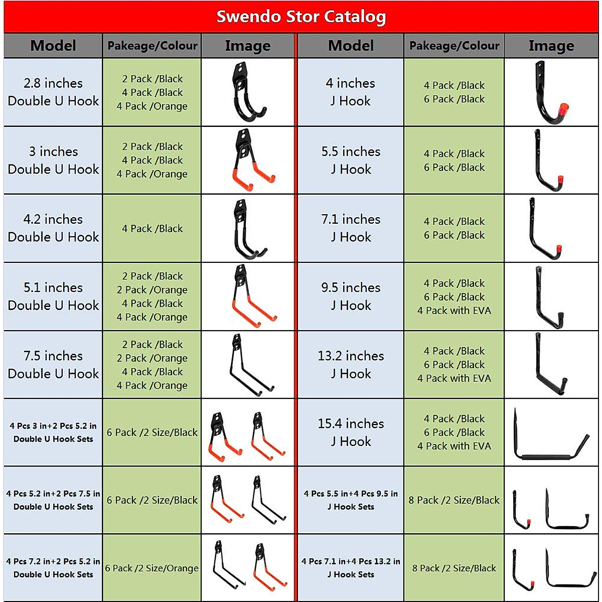 Yisunnan Kayak Storage Utility Rack, Heavy Duty Garage Hangers, Wall Mount or Dock Hanging Hooks for Canoe,Paddle Board,Surfboard,Snow Board,Ladder