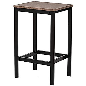 WOZNLA Room 5-Piece Industrial Counter Height Dining Set-Rustic Rectangular Table and Chairs for Kitchen-Perfect for Family Dinners and Gatherings, Dark Brown