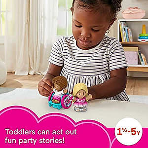 Fisher-Price Little People Barbie Toddler Toys Party Figure Pack, 2 Characters for Pretend Play Ages 18+ Months