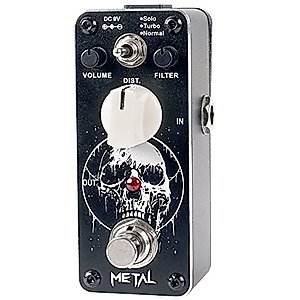Sondery Metal Distortion Pedal for Electric Guitars, 3 Modes of Solo Turbo and Normal, Warm Smooth Wide Range of Vintage Distortion Sound, Mini Effect Pedal True Bypass, Art Design Series