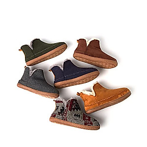 Dearfoams mens Alpine By Dearfoams Men's Brixen Boot Slipper, Whiskey, Large US