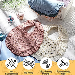 10 Pcs Muslin Baby Bibs Drool Teething Bibs Lap Shoulder Baby Bibs Cotton Drool Bibs Absorbent Baby Bandana Bibs for Unisex Boys Girls 0-6 Months Baby Teething and Drooling, Assorted Styles