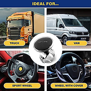 Steering Wheel Knob for Truck - XL Driving Knob for Thick Steering Wheels - Spinner for Heavy Duty, Vans, Pickup Trucks, Semi, Sport and Tuning Steering Wheels - Facilitates Maneuvers