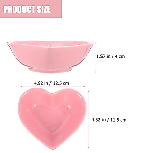 CALLARON 2Pcs Heart-Shaped Bowls Home Ceramic Bowl Dessert Bowl Salad Bowl Cute Heart Shaped Ceramic Bowl for Salad Soup Snack Dessert Best Kitchen Household Cooking Gifts