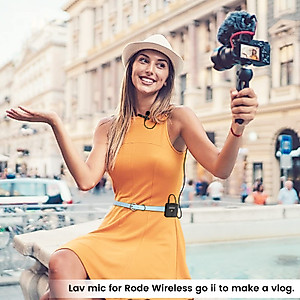 Lavalier Microphone for Rode Wireless GO 2 / ii & DJI Mic Transmitters, Omnidirectional Lapel Lav Videomic with Clip, 5 ft