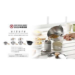 Yoshikawa PD3007 Stainless Steel Dripless Pourer, Snow Flat Pot, One Hand Pot, 7.9 inches (20 cm), 6.1 gal (2.3 L), For Both Induction and Gas Fires, Made in Japan