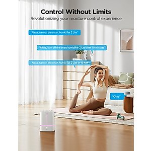 GoveeLife Smart Humidifier for Bedroom Large Room, 4.5L Cool Mist Top-Fill Humidifiers with Scent Diffuser & Night Light, Voice & App Control, Dual 360° Rotation Nozzles, Handle Design, Auto Shut Off