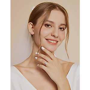 EAMTI 1.5CT 925 Sterling Silver Engagement Rings Round Cut Solitaire Cubic Zirconia CZ Wedding Promise Rings for Her Wedding Bands for Women Size 6