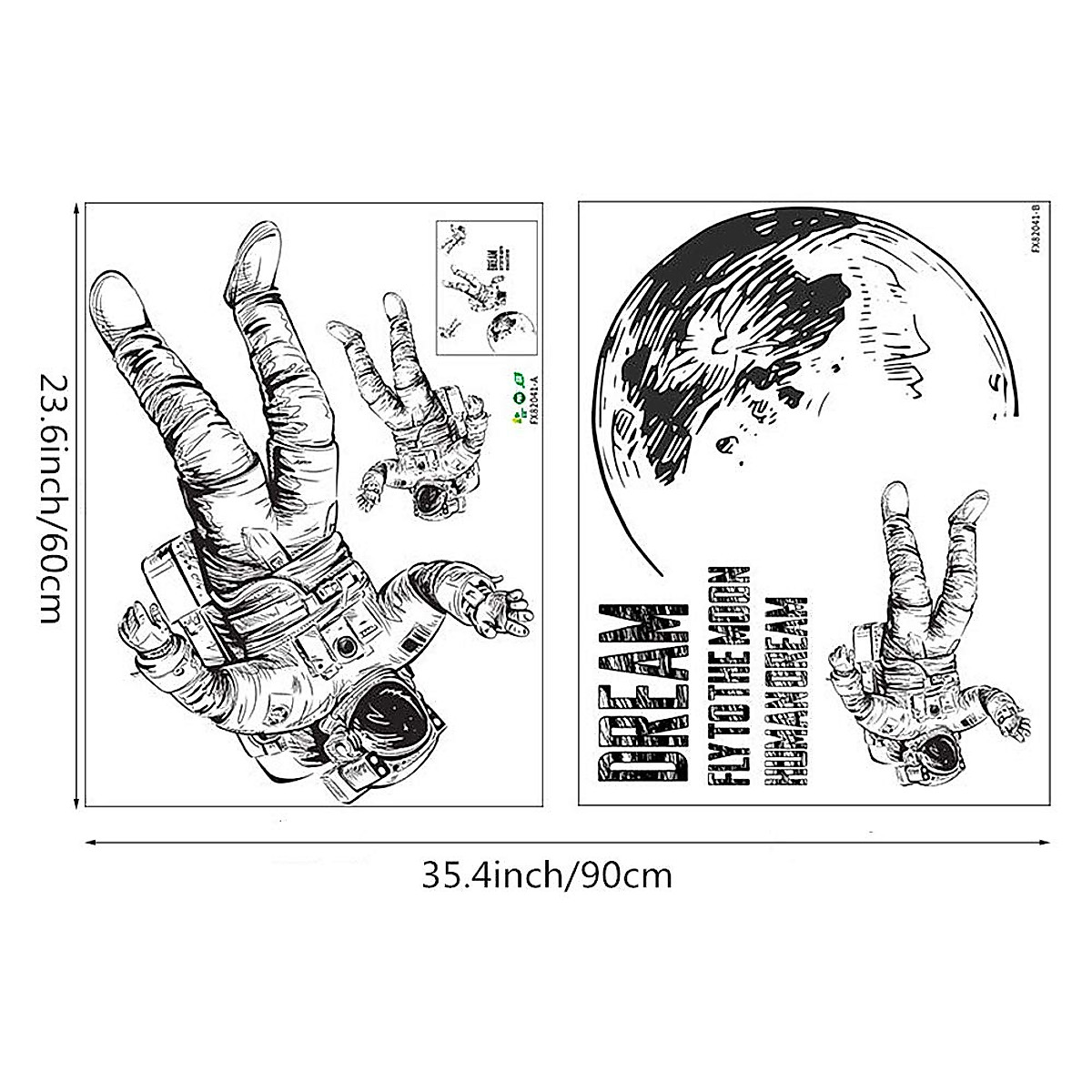 Astronaut Wall Sticker Removable Large Spaceman Wall Decal Nursery Decor Gift for Kids Boy Girl Bedroom Art Home Decoration Mural Interior Design